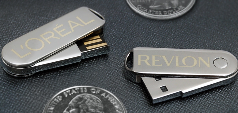 Chrome Spin USB Flash Drive CustomUSB